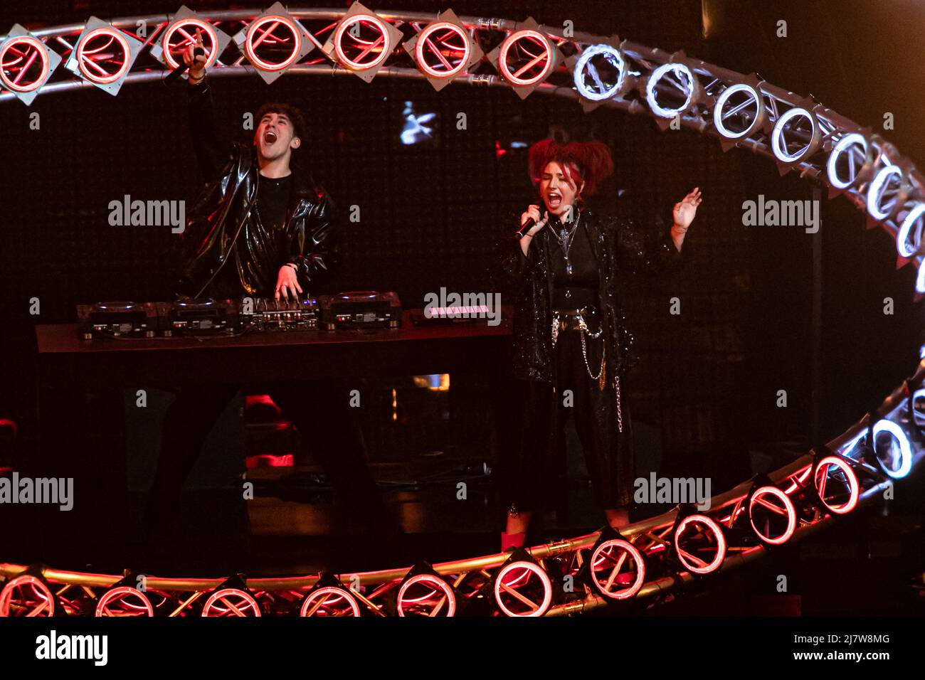 Pia Maria and Lumix Feat for Austria performs on the stage during 1st ...