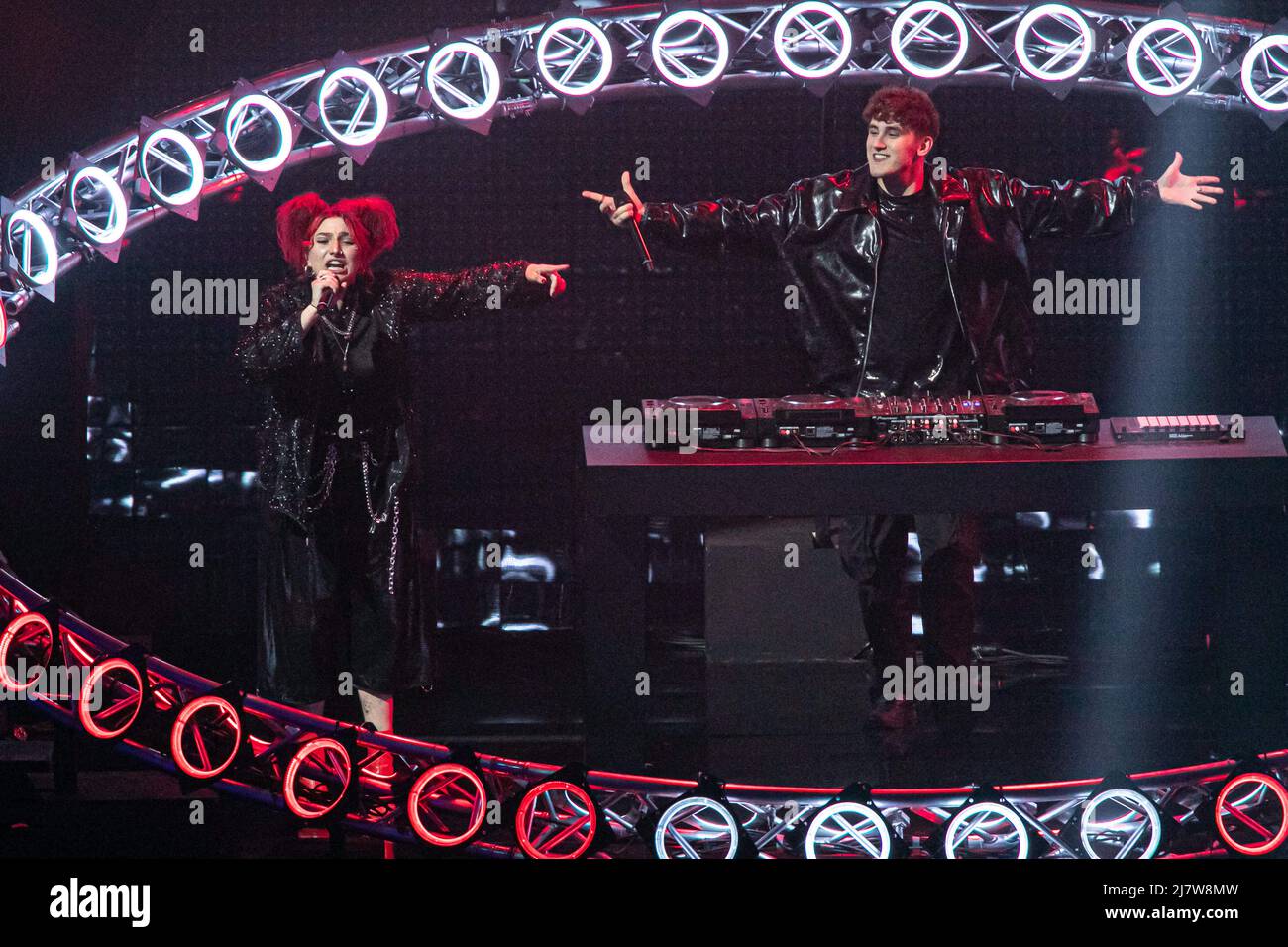 Pia Maria and Lumix Feat for Austria performs on the stage during 1st ...