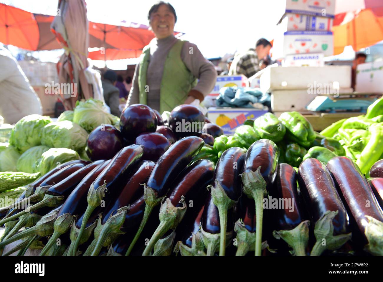 A large colorful fresh produce market in chaoyangmen, Beijing, China ...