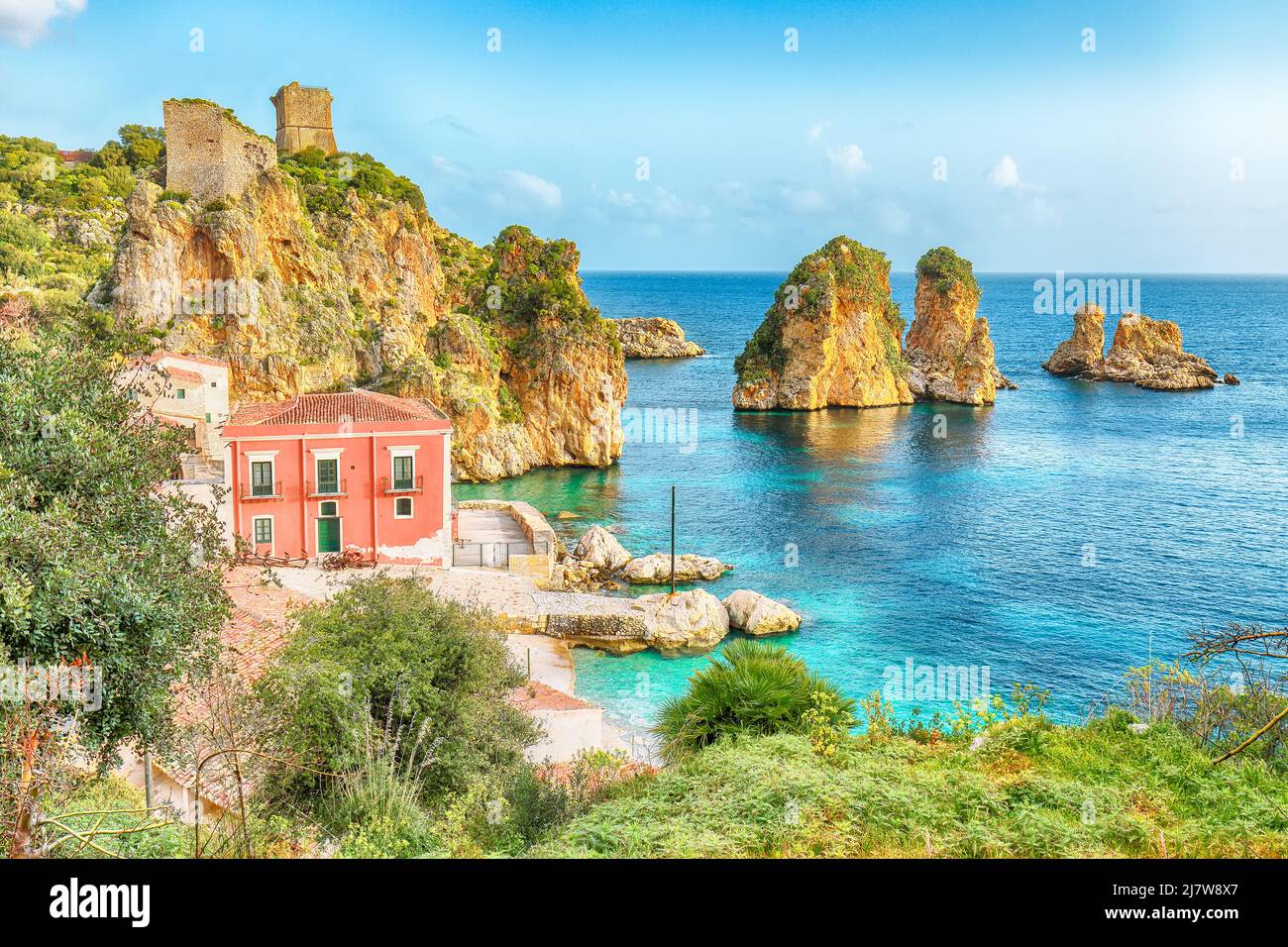 Fabulous scene of Tonnara di Scopello. Popular travel destination on ...