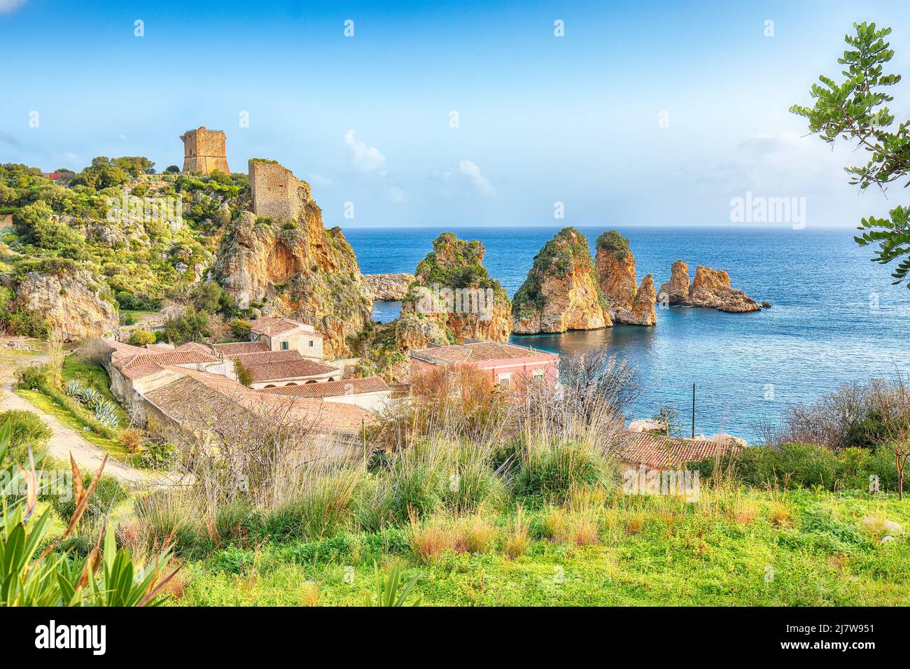 Fabulous scene of Tonnara di Scopello. Popular travel destination on ...