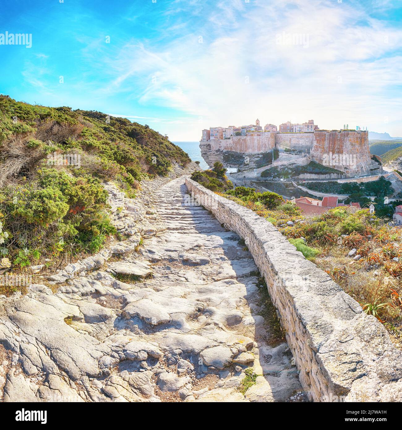 Amazing view of old town Bonifacio. Popular travel destination of ...