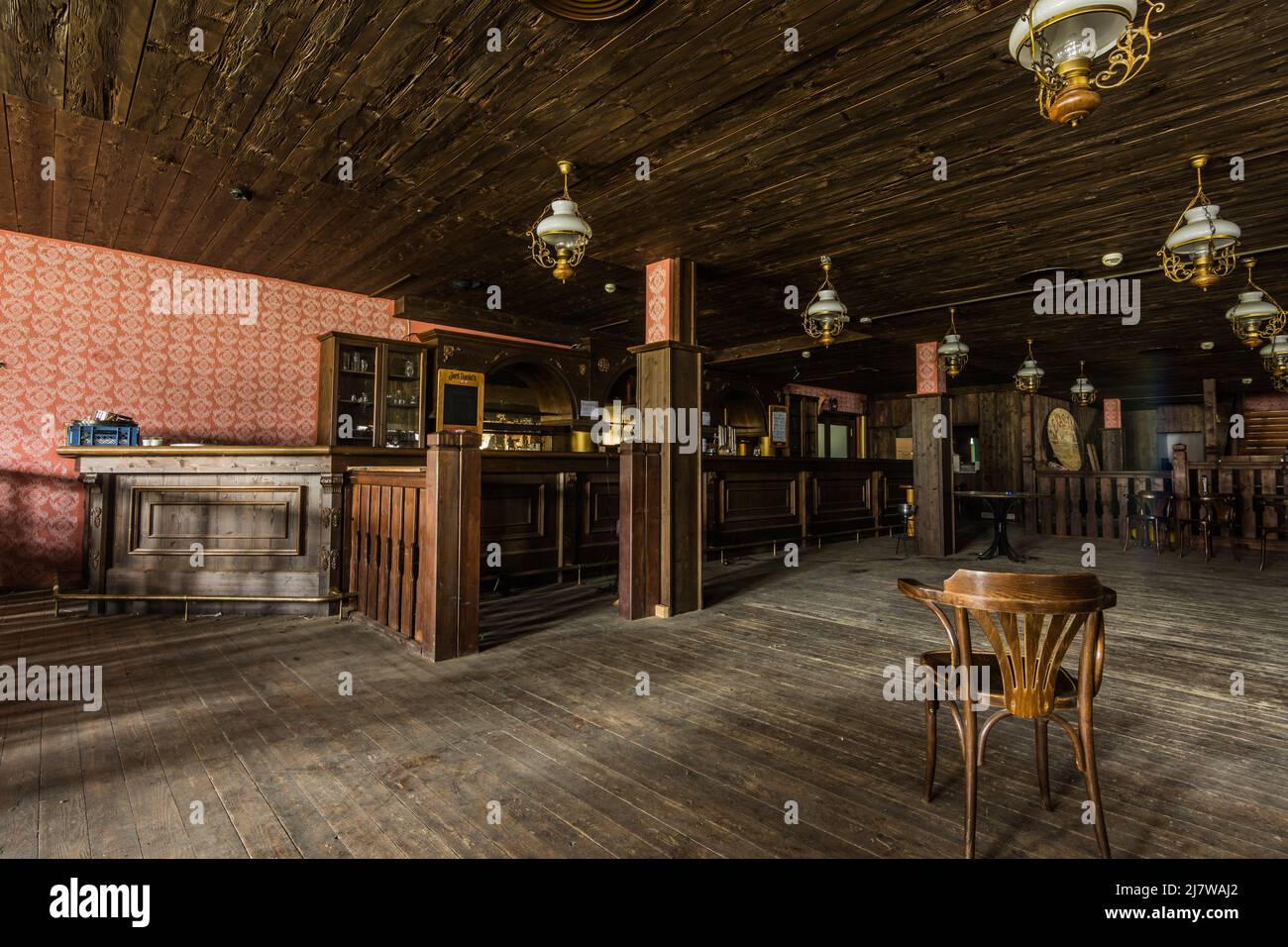 nice facility in a abandoned saloon from a western town Stock Photo - Alamy