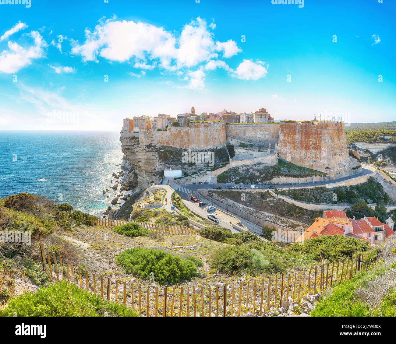Astonishing view of old town Bonifacio. Popular travel destination of ...
