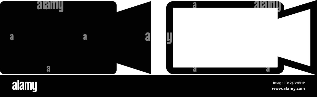 Video camera silhouette icon set. Editable vector Stock Vector Image ...