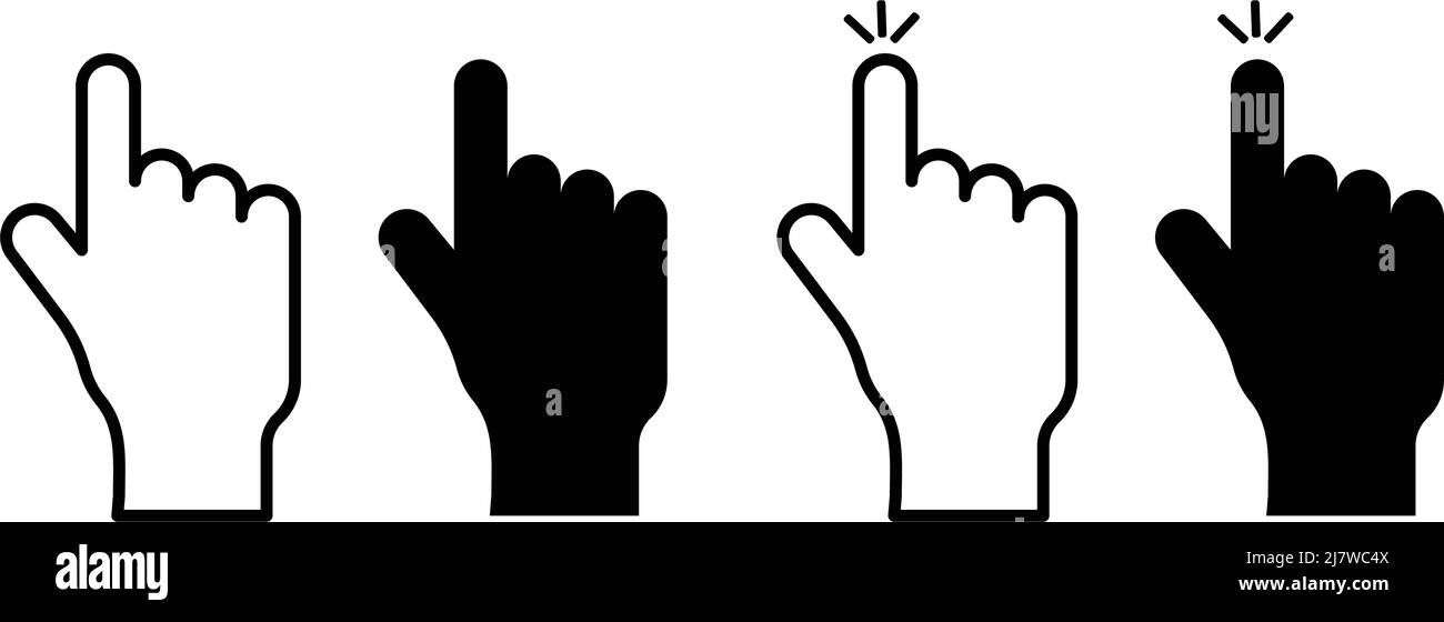 Mouse cursor on index finger. Finger pointing. Editable vector Stock Vector Image & Art - Alamy