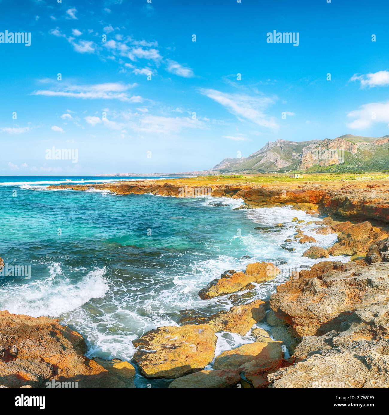Unbelievable seascape of Isolidda Beach near San Vito cape. Popular ...