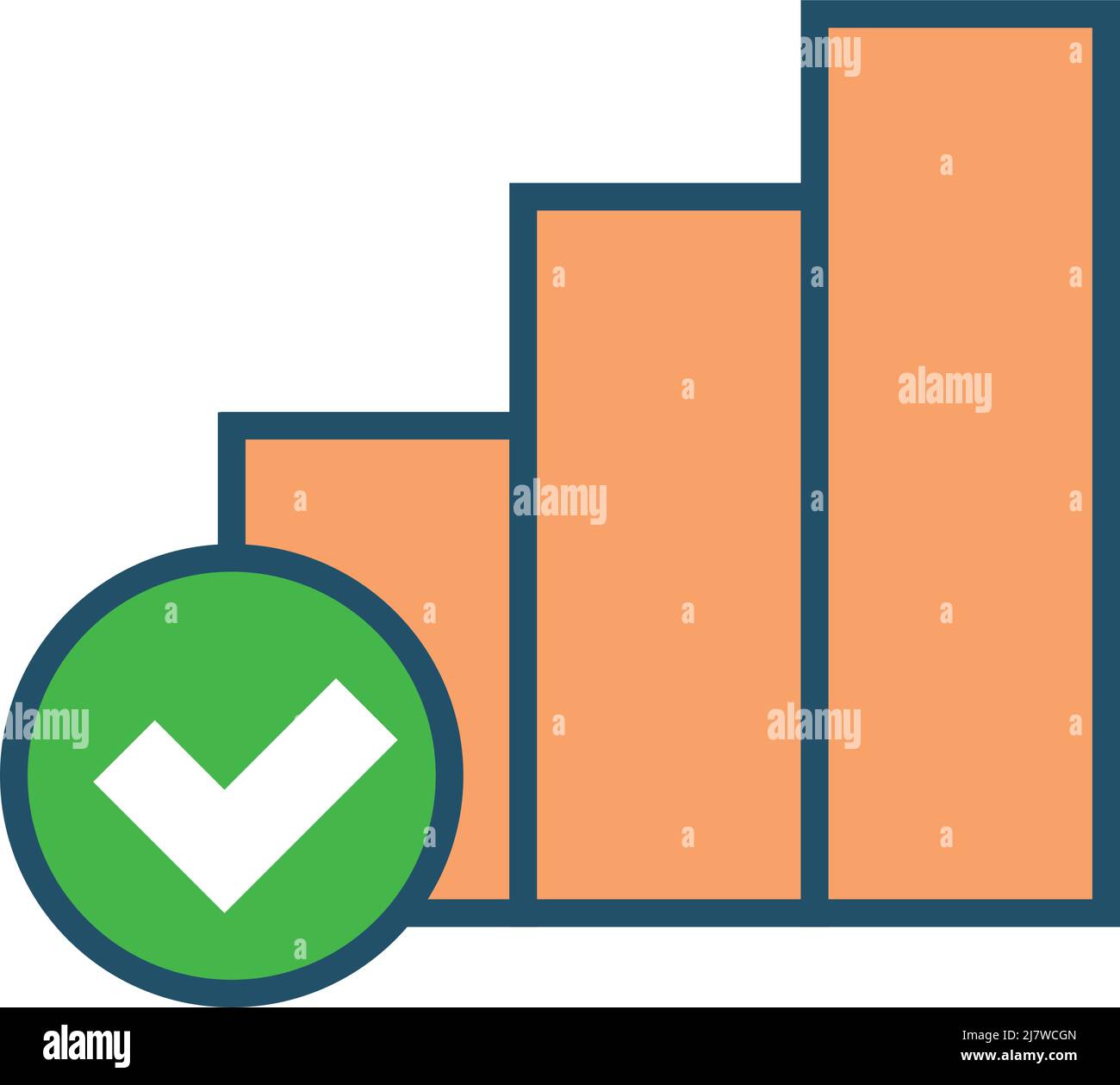 Bar chart and check mark icon. Editable vector Stock Vector Image & Art ...
