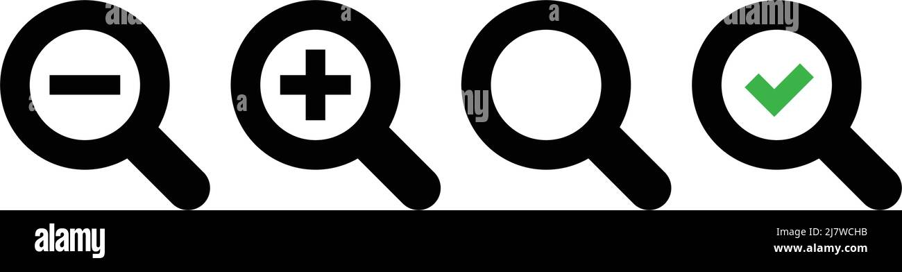 Magnifying glass icon set. Editable vector Stock Vector Image & Art - Alamy