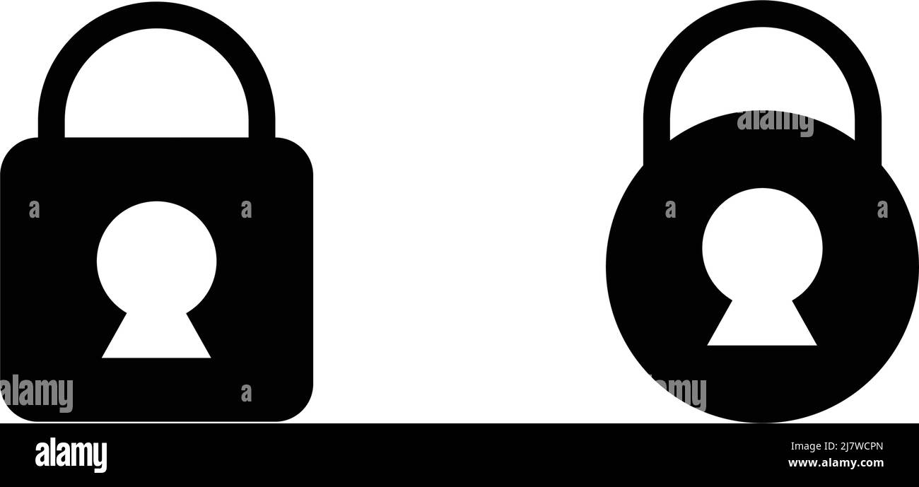 Padlock silhouette icon set. Editable vector Stock Vector Image & Art ...