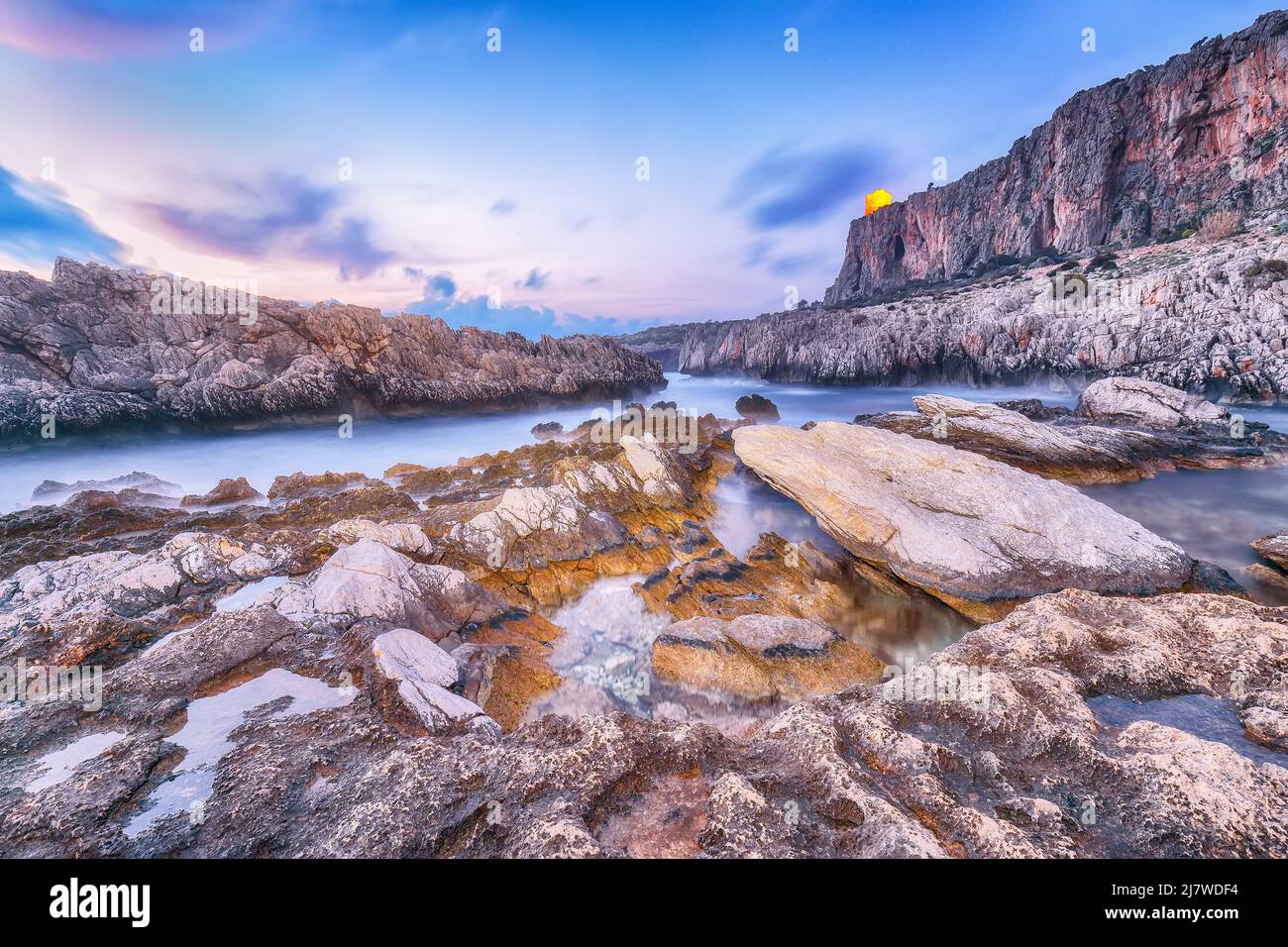 Spectacular seascape of Isolidda Beach near San Vito cape. Popular ...