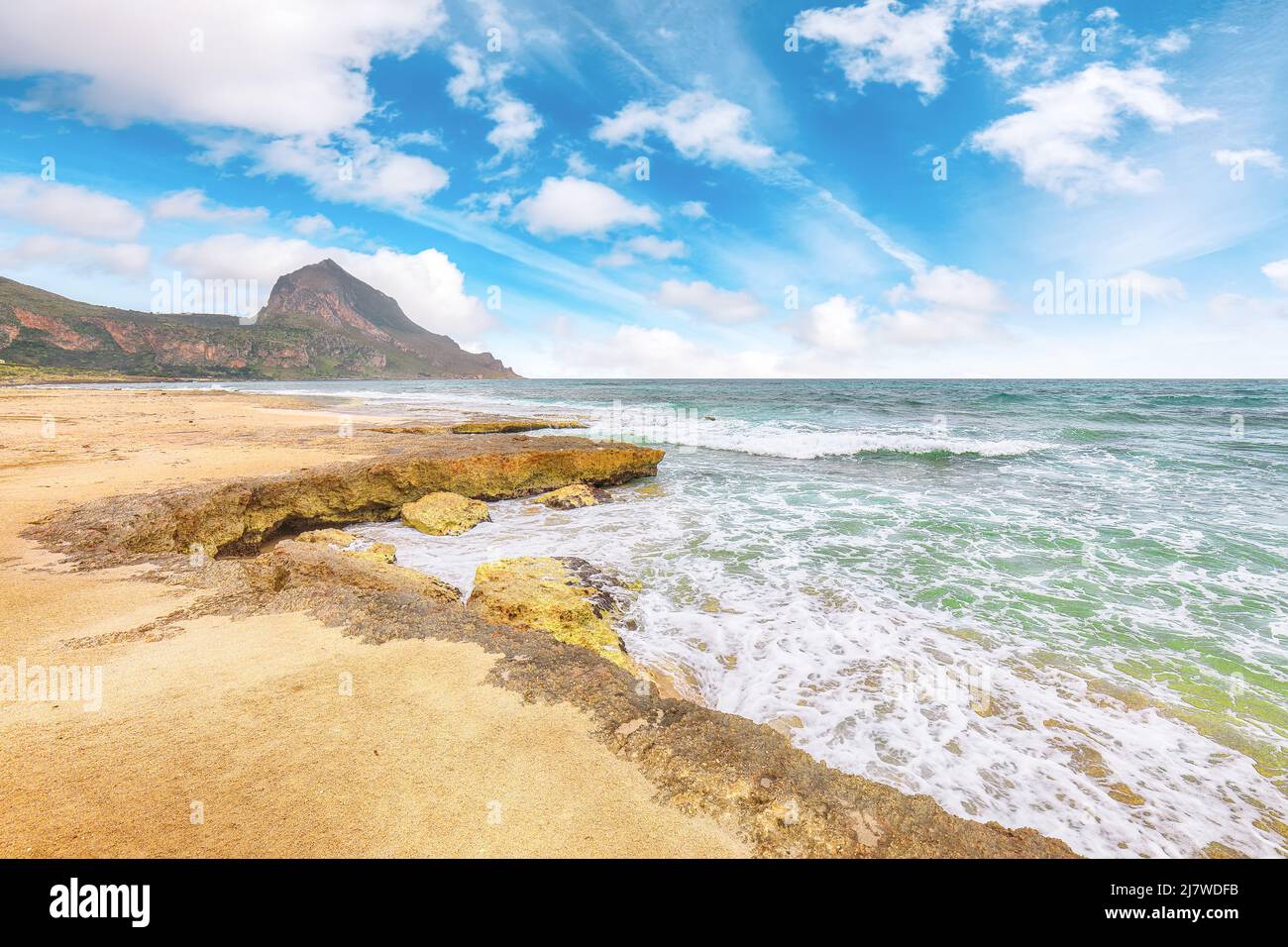 Unbelievable seascape of Isolidda Beach near San Vito cape. Popular ...