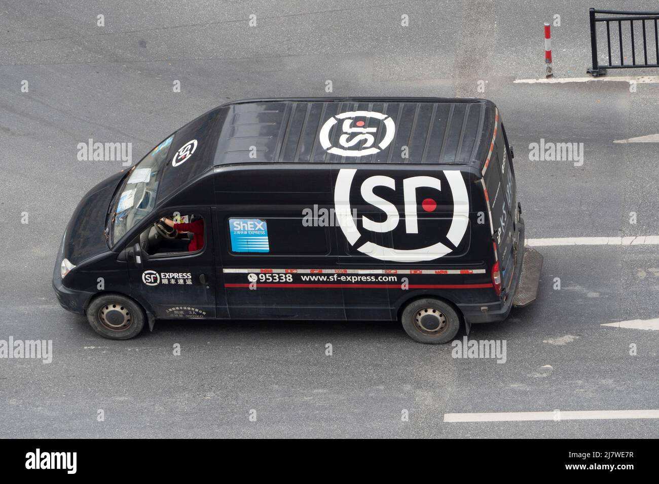 SHANGHAI, CHINA - MAY 11, 2022 - An SF Express delivery vehicle is seen ...