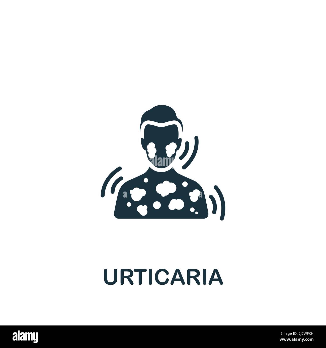 Urticaria icon. Monochrome simple Deseases icon for templates, web ...