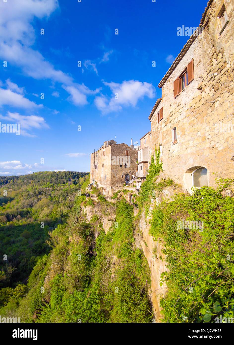 Calcata (Viterbo, Italy) - The old town of Calcata, perched on a ...