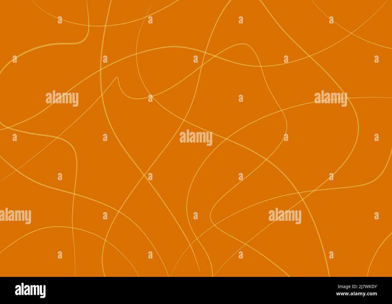 Abstract art background orange color with wavy golden thin lines. Red ...