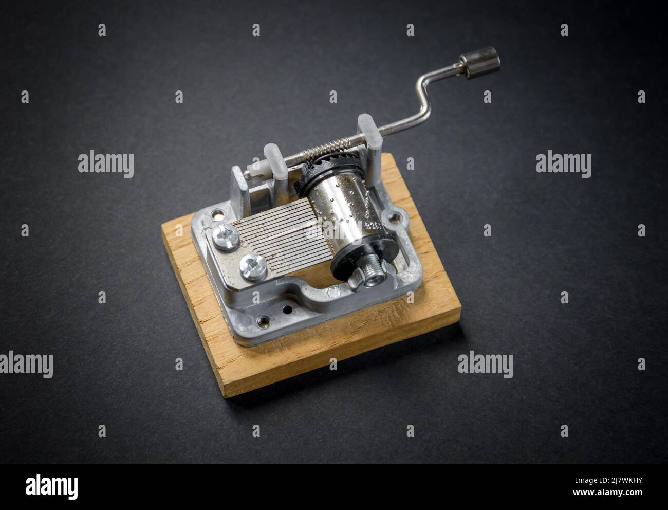 Traditional music box isolated on black background Stock Photo - Alamy