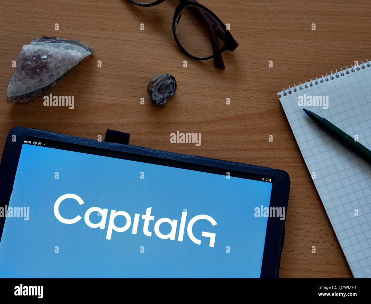 In this photo illustration CapitalG (formerly Google Capital) owned by ...