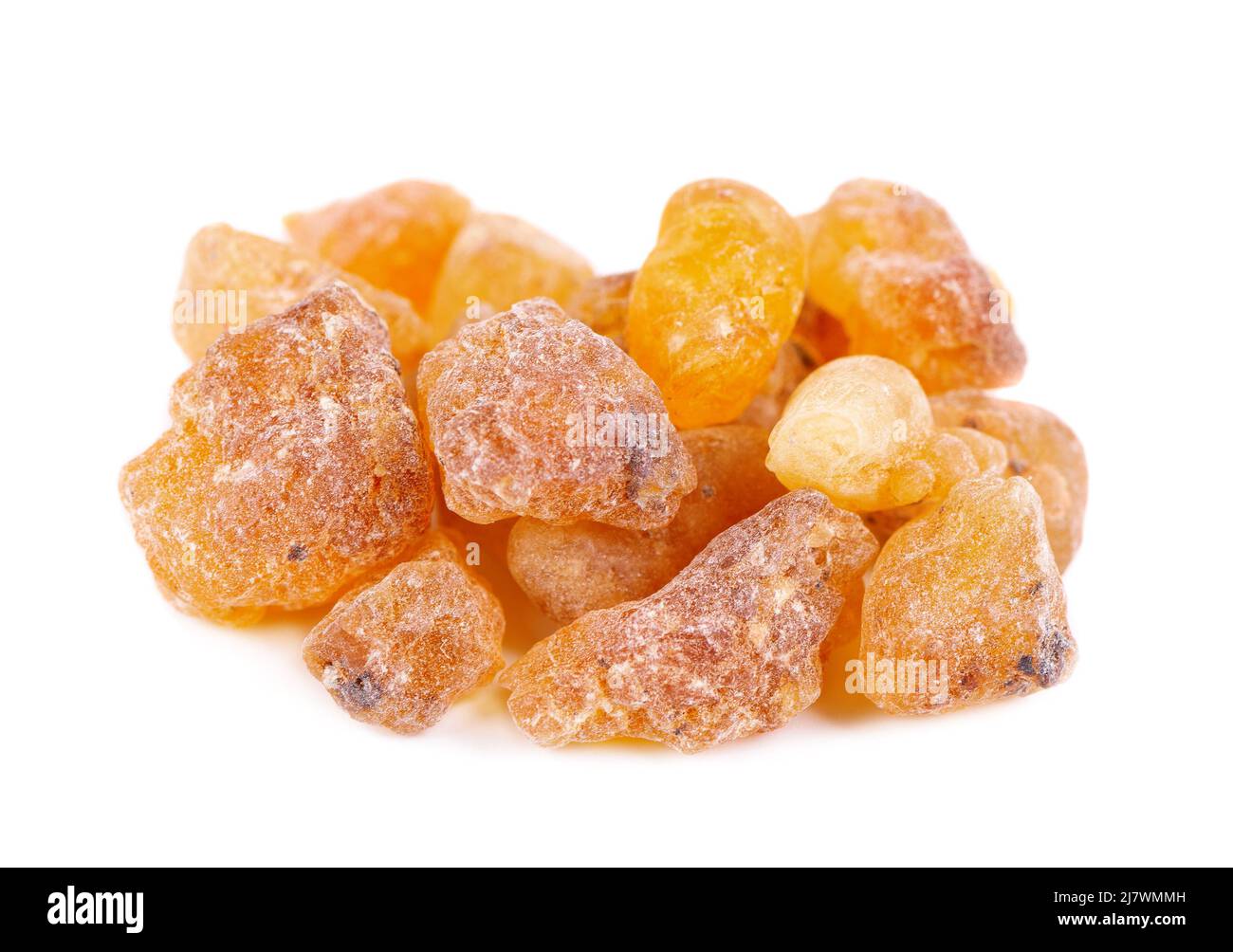 Frankincense resin isolated on white background. Pile of natural ...