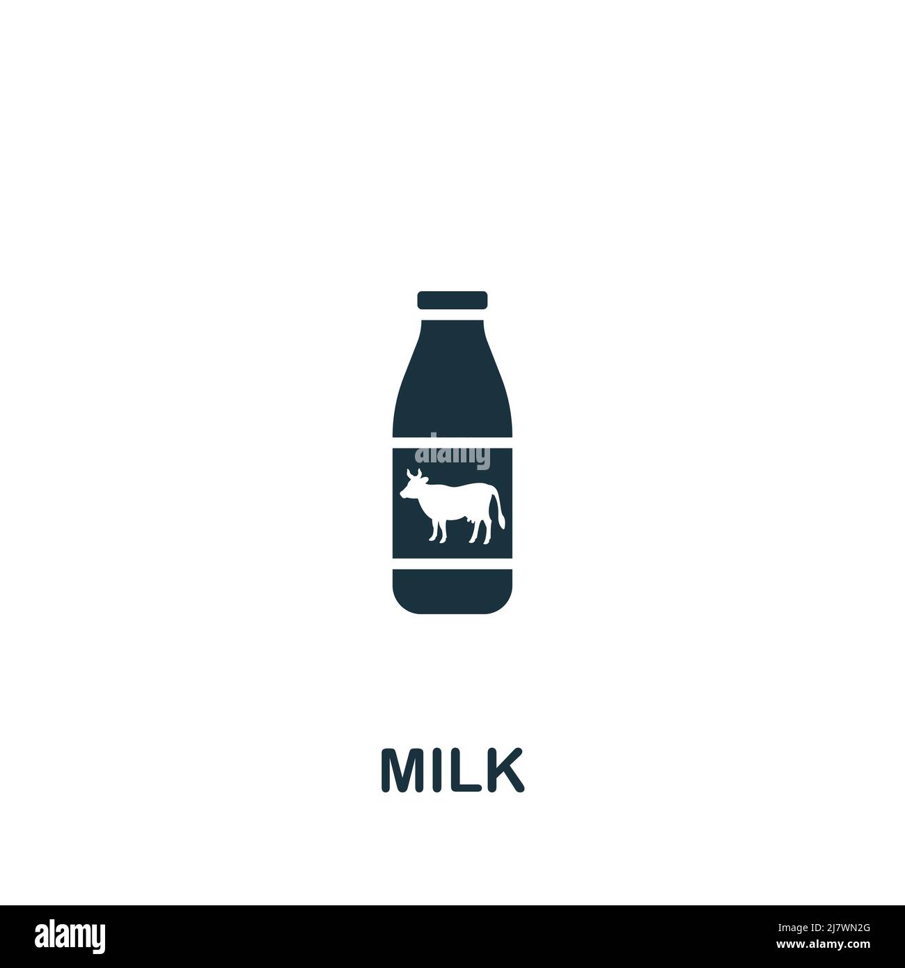 Milk icon. Monochrome simple Drinks icon for templates, web design and ...