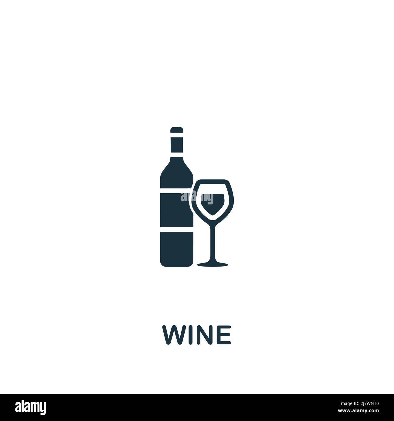 Wine icon. Monochrome simple Drinks icon for templates, web design and ...