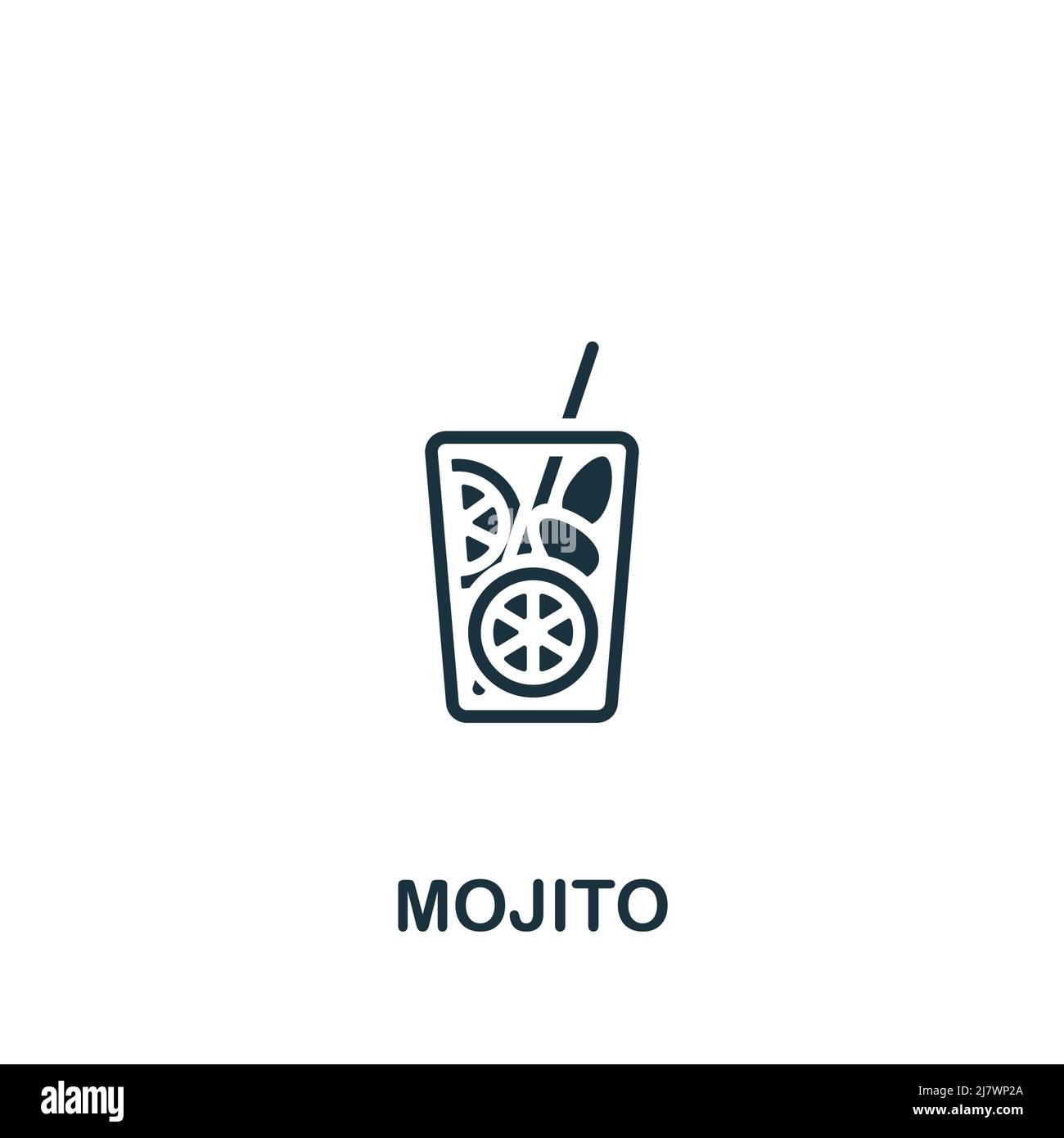 Mojito icon. Monochrome simple Drinks icon for templates, web design ...