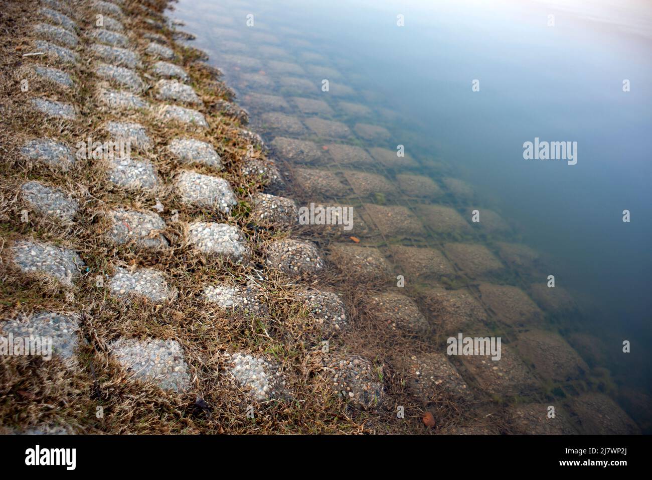 Square stone tile texture underwater Stock Photo - Alamy