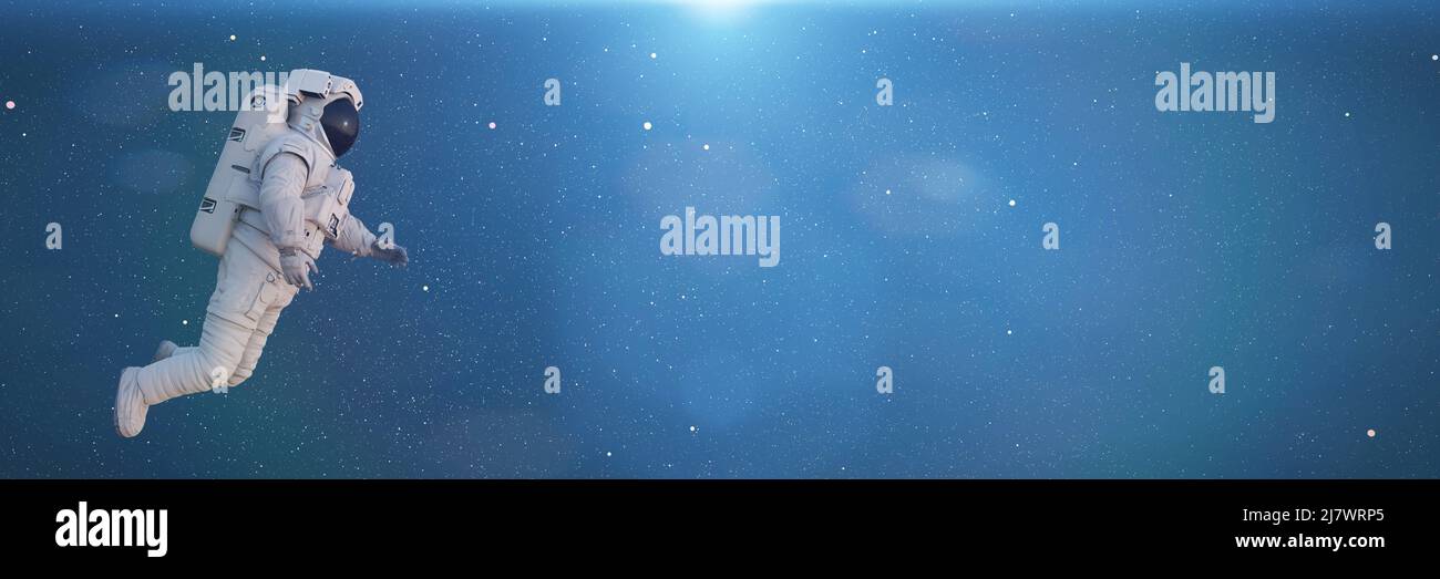 astronaut in outer space, background banner Stock Photo - Alamy