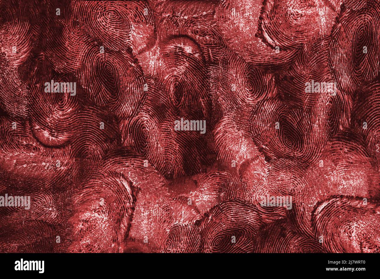 Bloody red color fingerprint background pattern, texture of finger skin ...