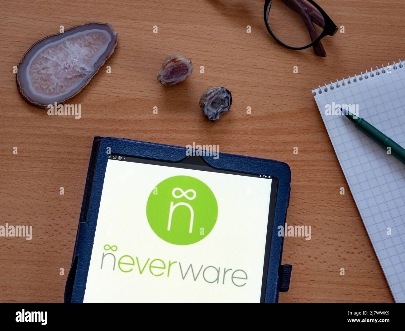 In this photo illustration Neverware owned by Alphabet Inc. logo seen ...