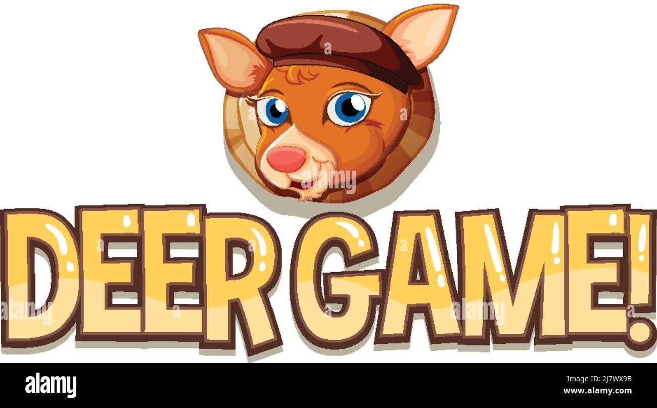 A banner of deer game on white background illustration Stock Vector ...