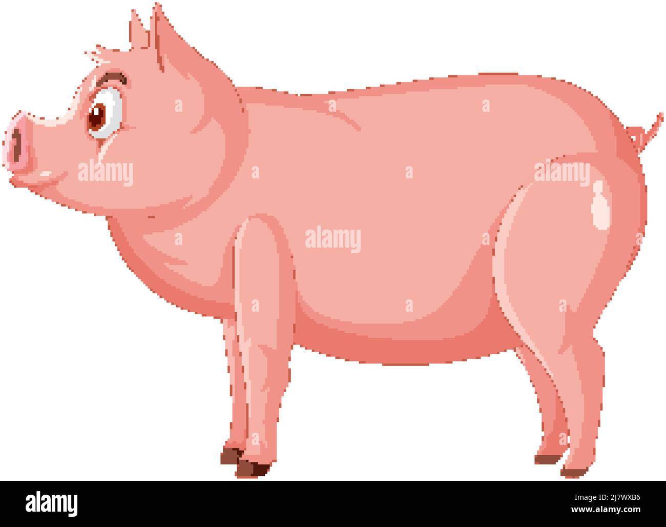 Side view of pig cartoon character illustration Stock Vector Image ...