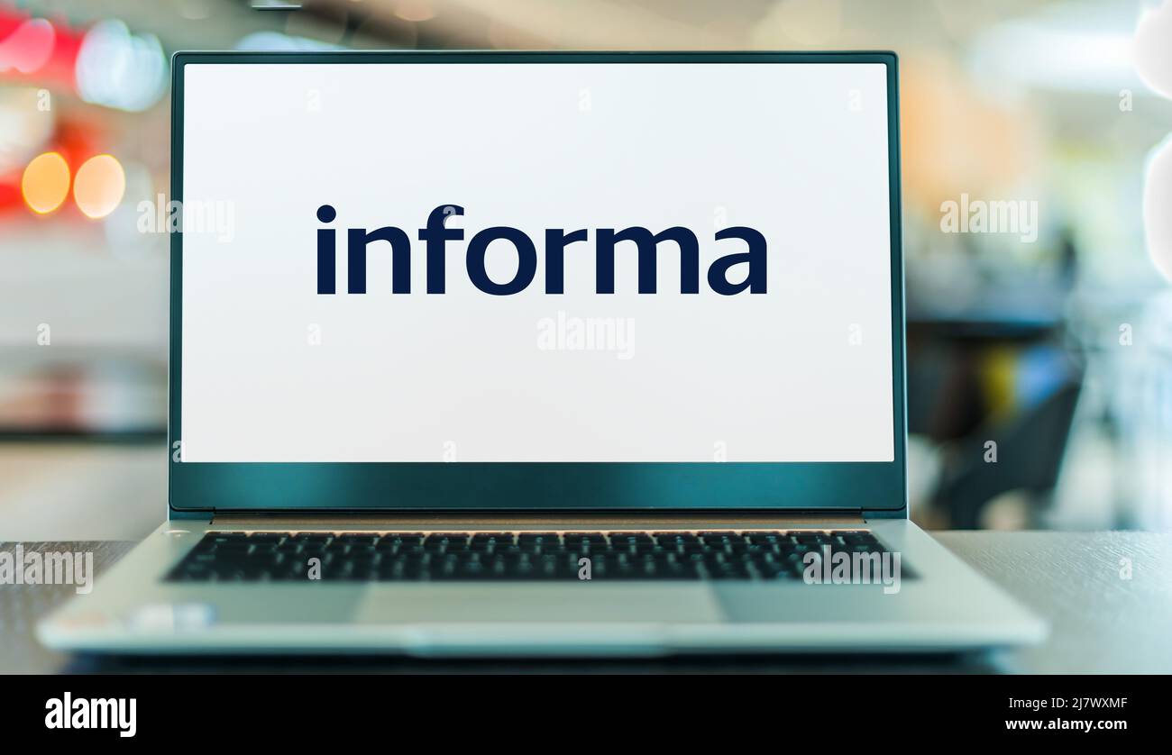 POZNAN, POL - OCT 1, 2021: Laptop computer displaying logo of Informa ...