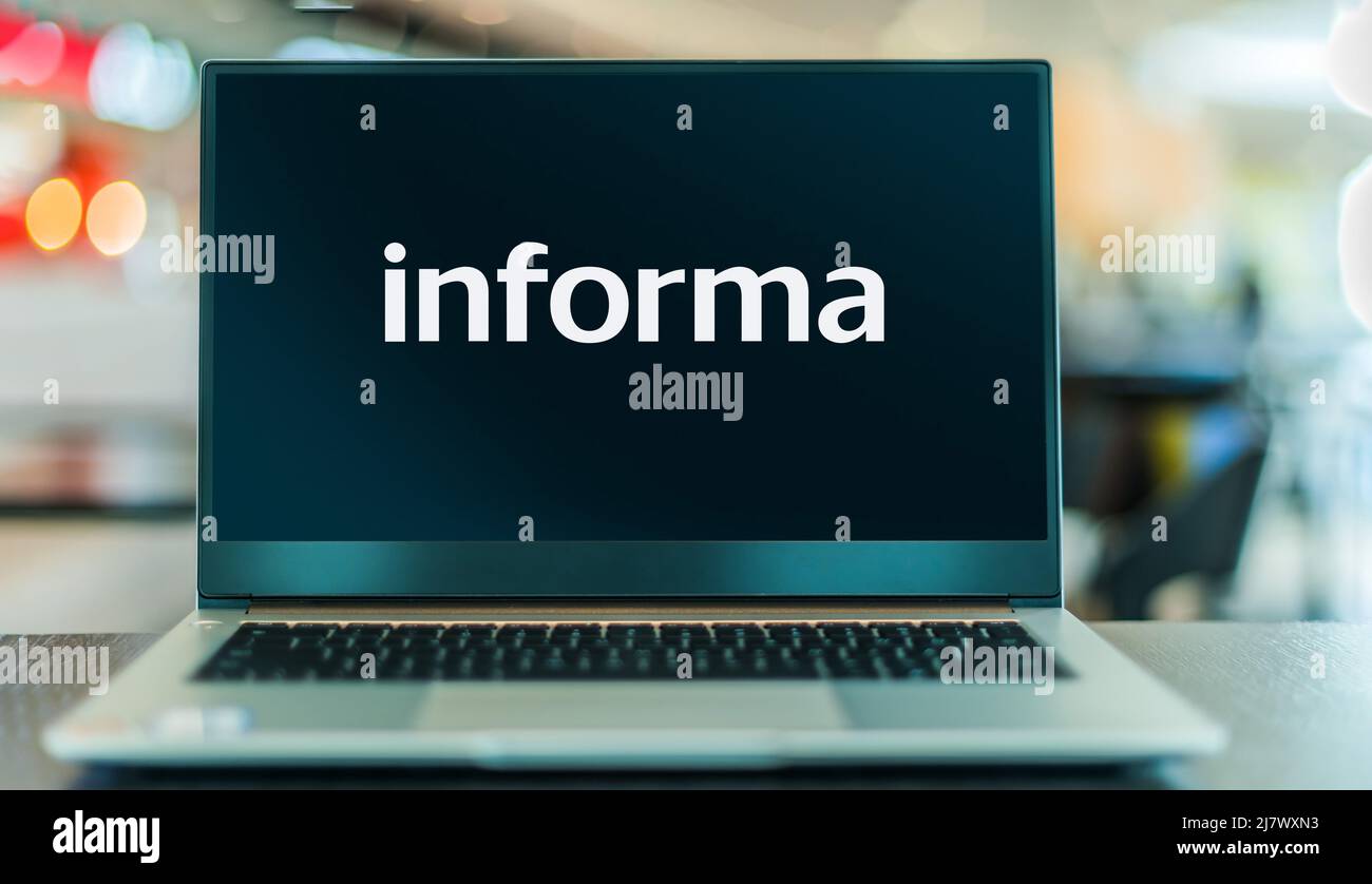POZNAN, POL - OCT 1, 2021: Laptop computer displaying logo of Informa ...