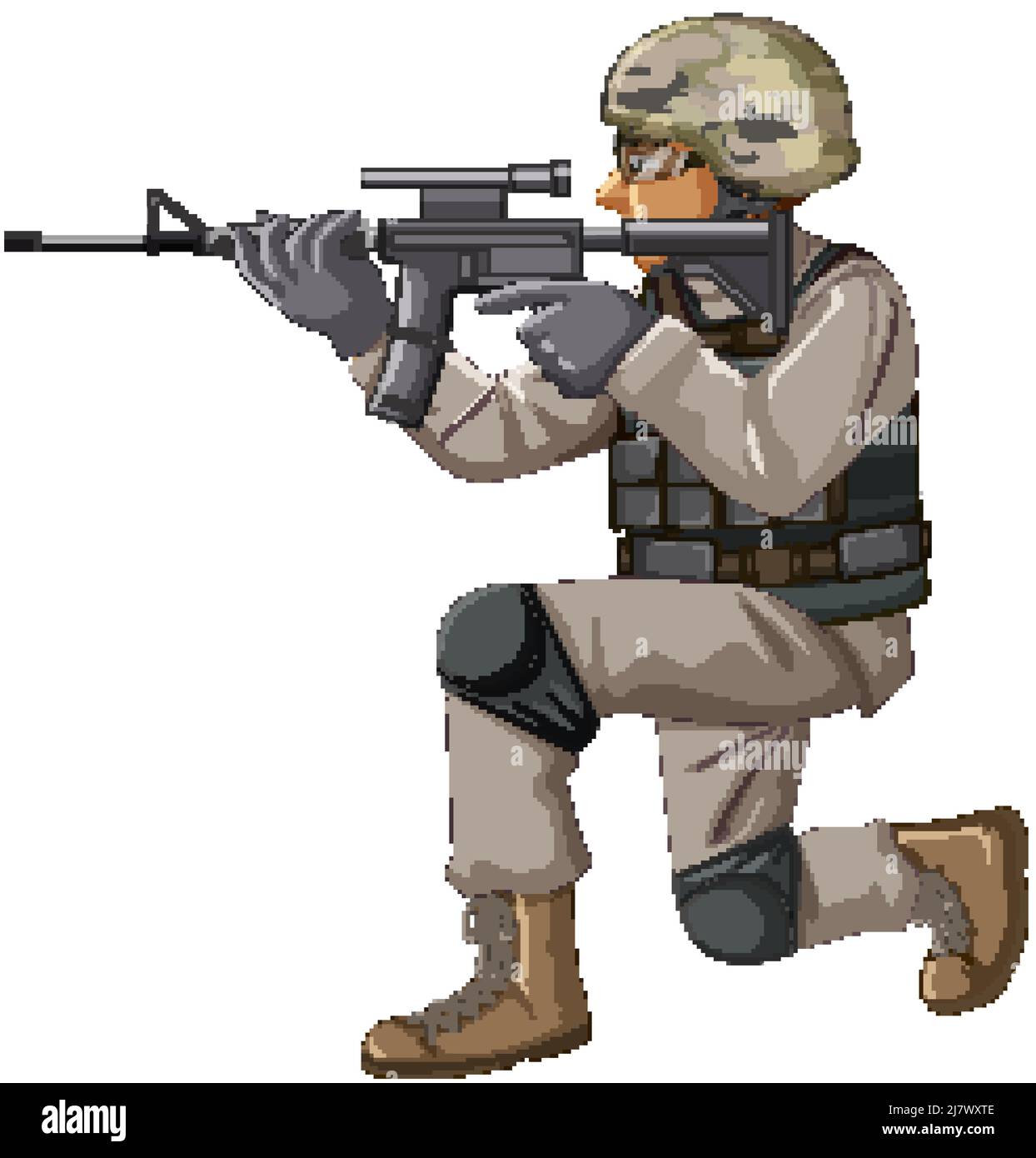 Easy To Draw Cartoon Soldier With Gun