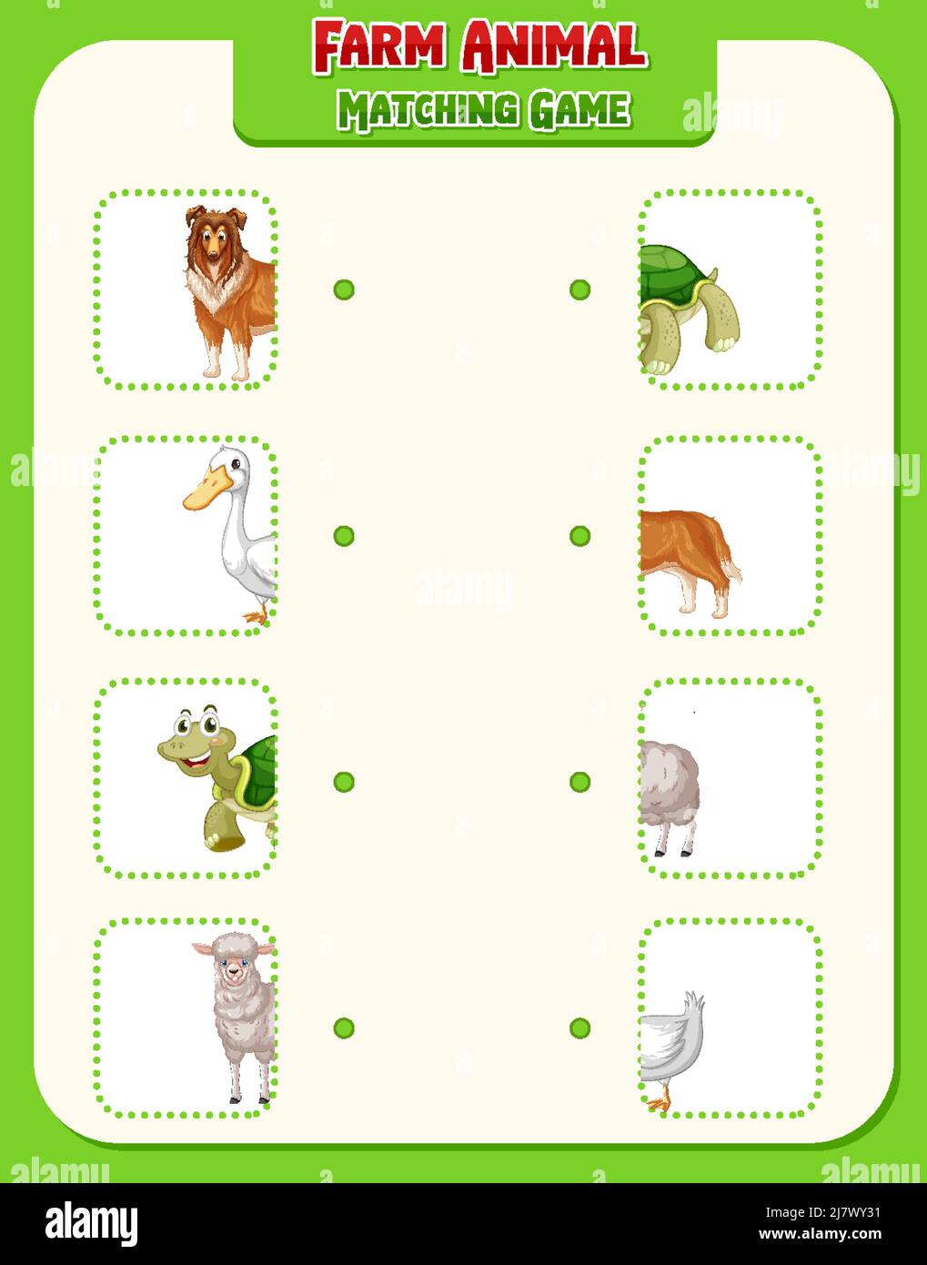 Farm Animal Matching Game illustration Stock Vector Image & Art - Alamy