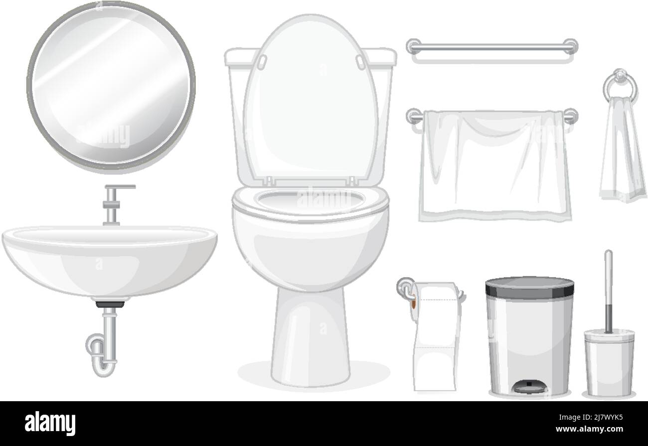 Sanitary wares on white background illustration Stock Vector Image ...
