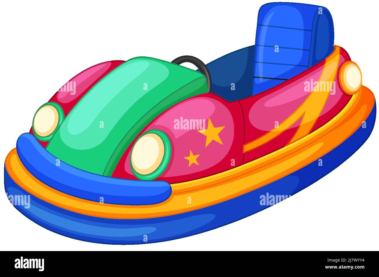 Cartoon bumper car on white background illustration Stock Vector Image ...