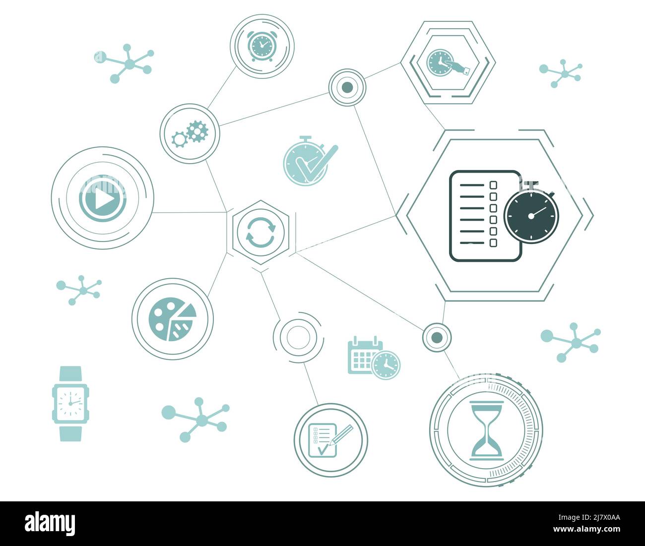 Concept time management icons Cut Out Stock Images & Pictures - Alamy