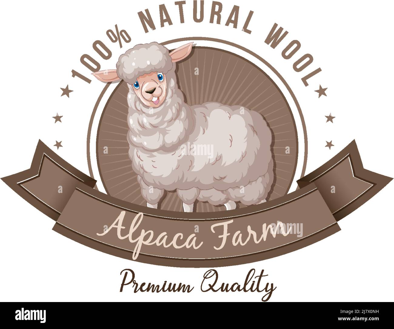 Alpaca farm logo for wool products illustration Stock Vector Image ...