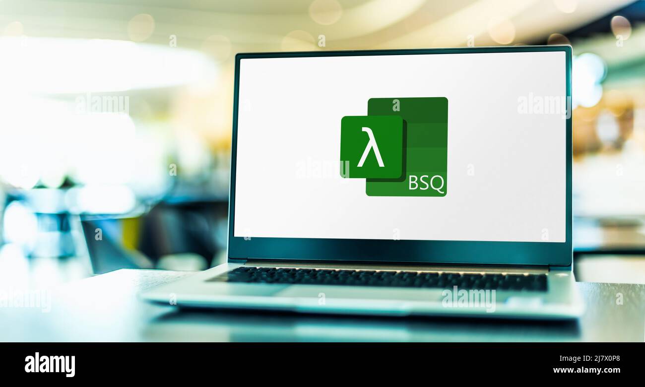 POZNAN, POL - FEB 9, 2022: Laptop computer displaying logo of Bosque, free and open-source ...