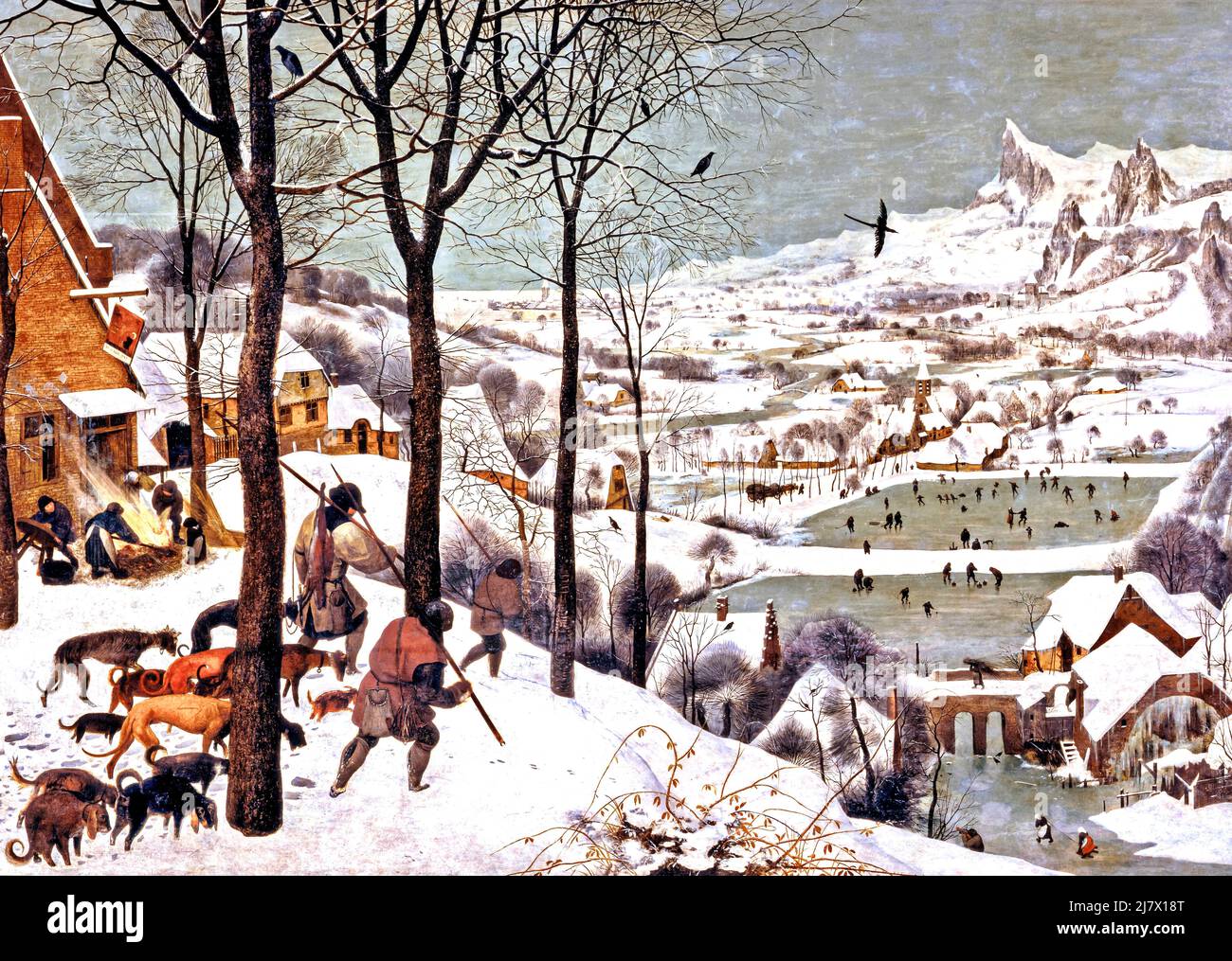 Pieter Bruegel the Elder - Hunters in the Snow - Winter - 1565 Stock ...