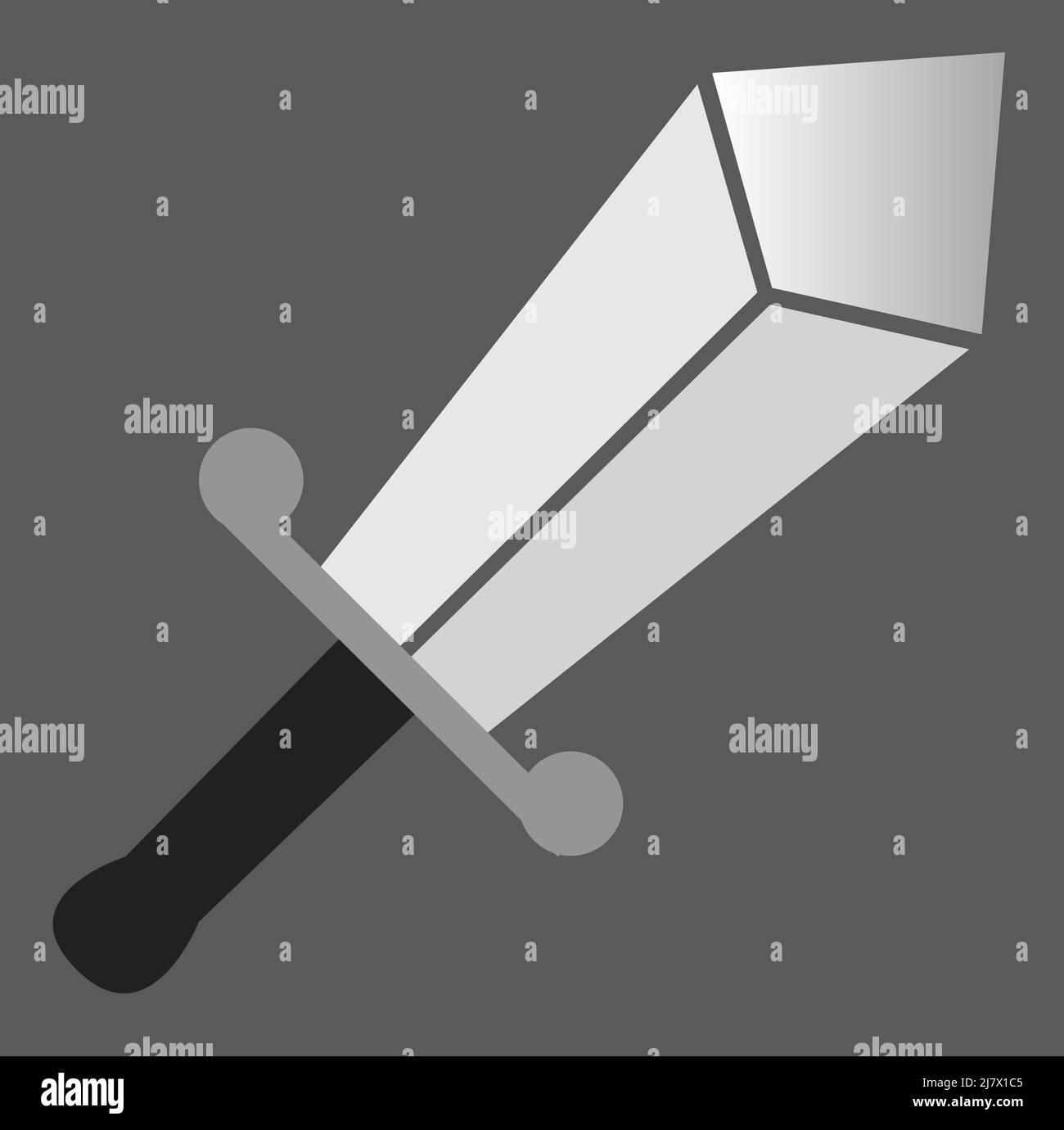 illustration of sword gray color on white background Stock Vector Image ...