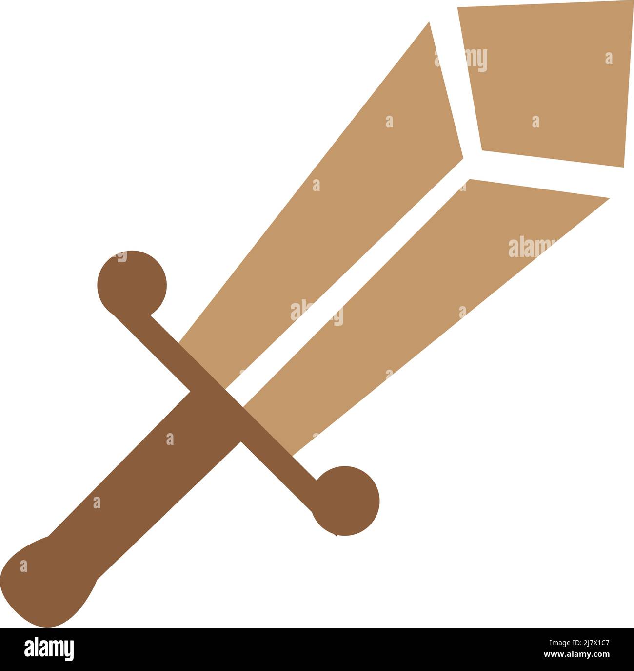 illustration of sword brown color on white background Stock Vector ...