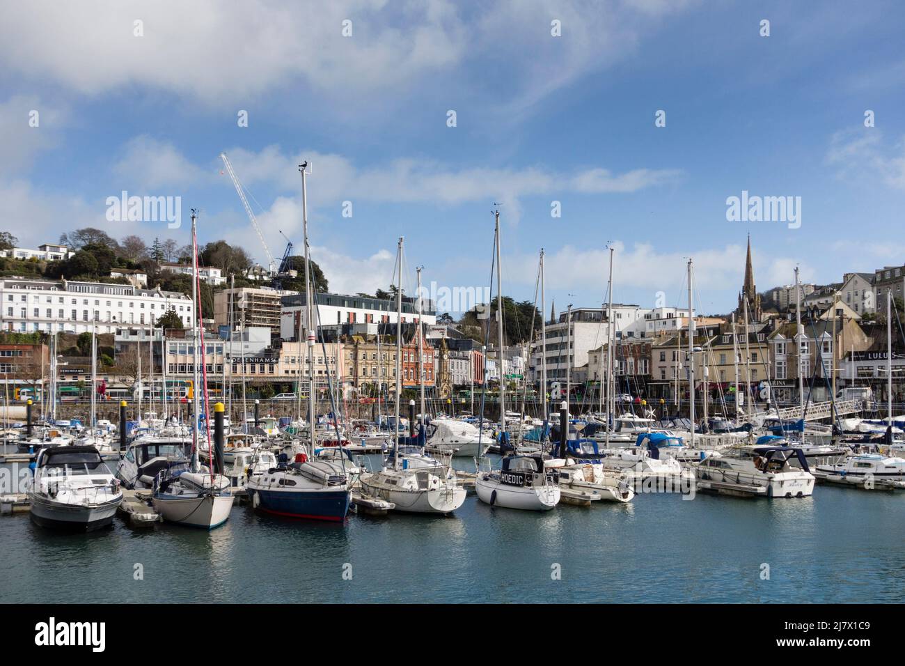 Torquay Harbour with moored boats, Devon, UK Stock Photo - Alamy