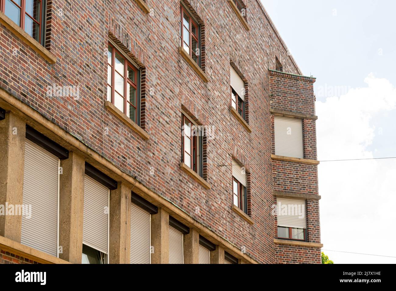 Brick house façade with bay window Stock Photo - Alamy