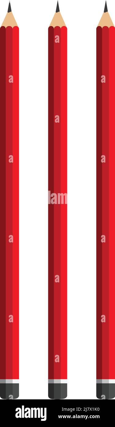 three red pencils isolated on white background Stock Vector Image & Art ...