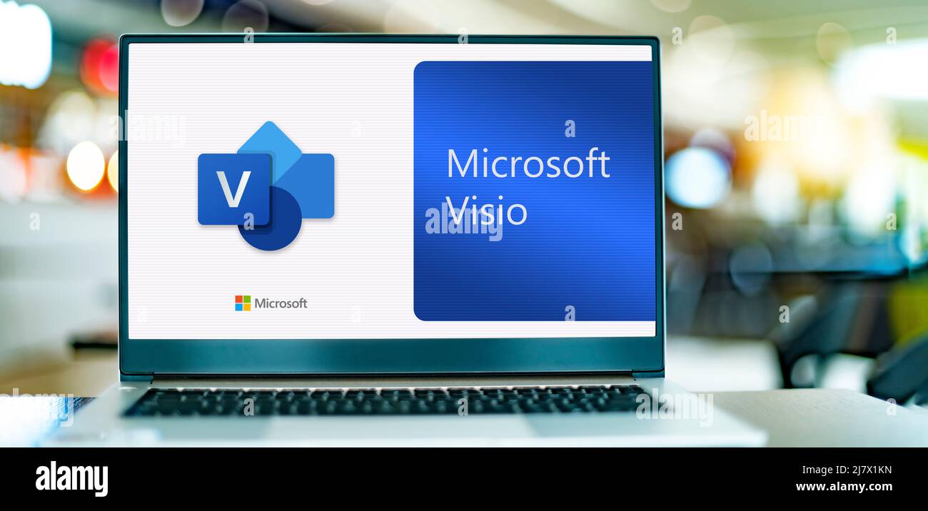 POZNAN, POL - DEC 12, 2021: Laptop computer displaying logo of ...