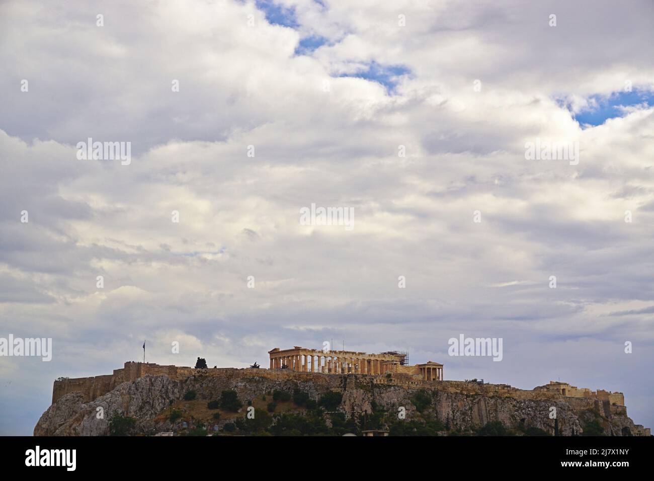The Parthenon and the Acropolis of Athens, seen from one of the many ...