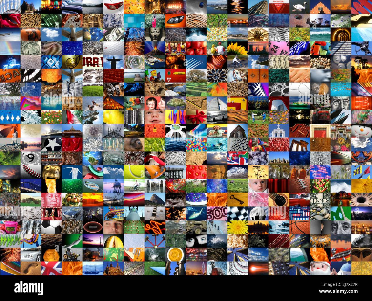 Multiple screens showing a mosaic of hundreds of images. Streaming ...